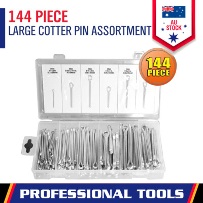 144Pc Cotter Pin Assortment Set Grab Split Fixings Securing Lock Pins ...