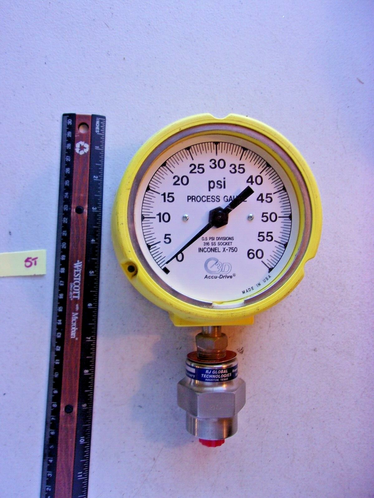 ACCU-DRIVE PRESSURE GAUGE 0-60PSI INCONEL X-750 W/ DIAPHRAGM TW1.5A ...