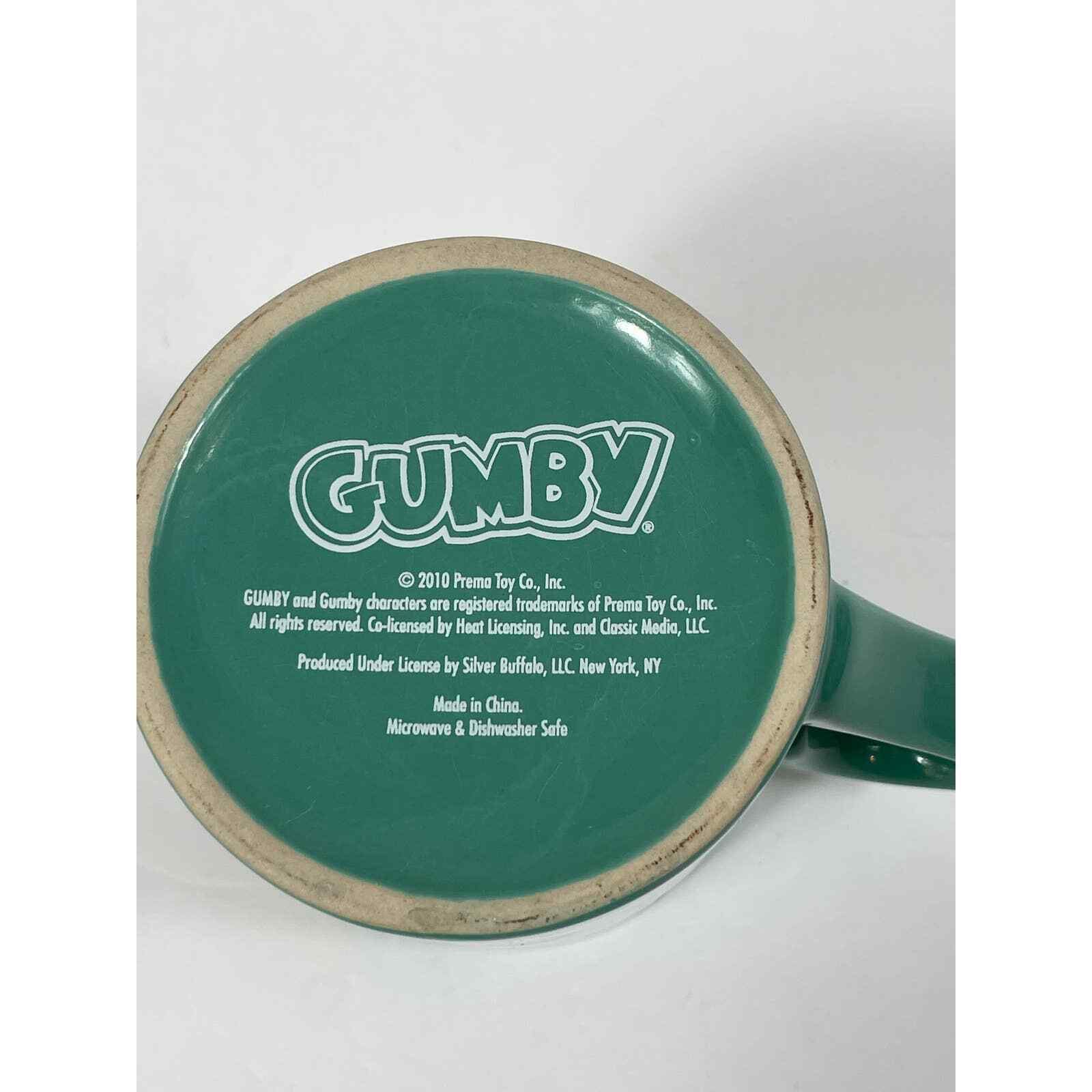 GUMBY Coffee Mug Cup Double Sided Print Green 2010 | eBay