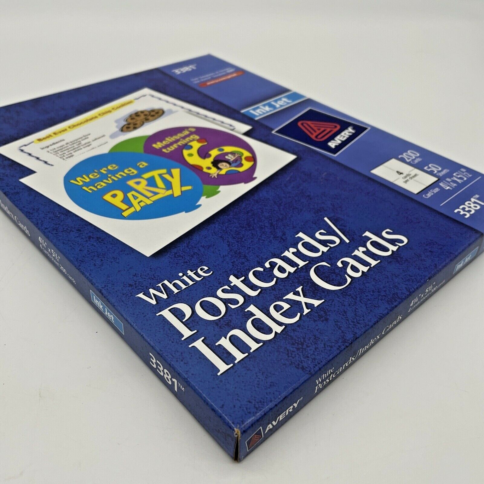 200 Avery 3381 Inkjet Postcards Index Cards 4 per Sheet 5.5 X 4.25” for ...