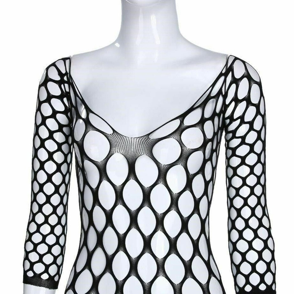 Full Body Lingerie Bodystocking Dress Sexy Fishnet Bodysuit Outfit 8948 ...