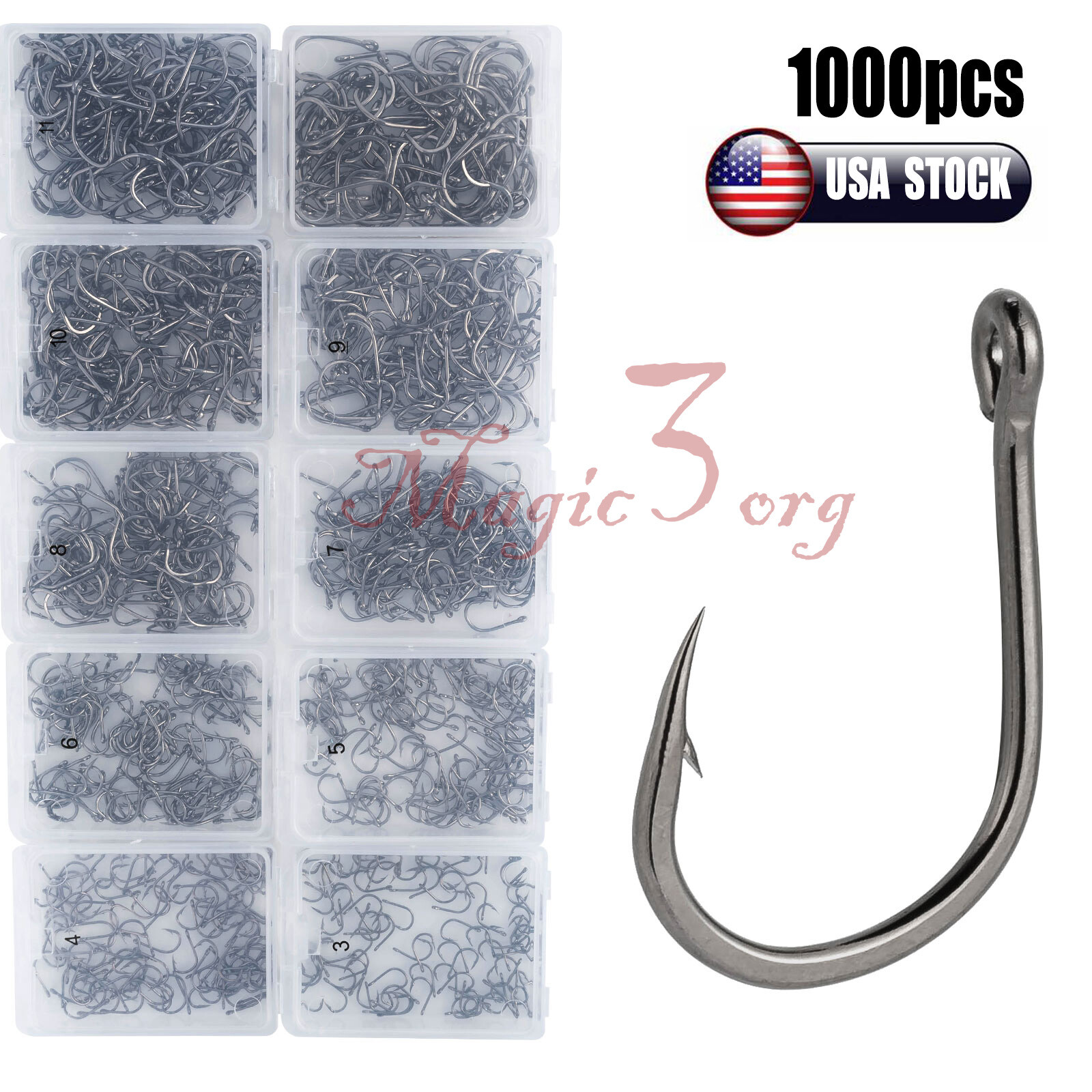 Bulk 1000 Fish Hook Lot W/ boxes X-Strong Shank Salmon Trout Flies ...