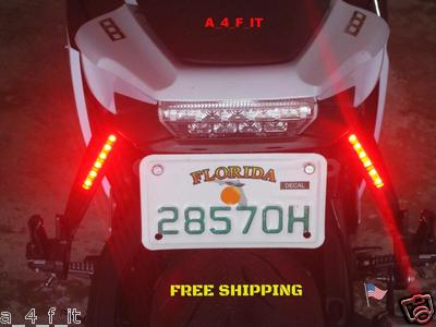 YAMAHA YZF R1 R6 LED LIGHT BAR RED LENS BRAKE/TURN SIGNAL LIGHTS ...