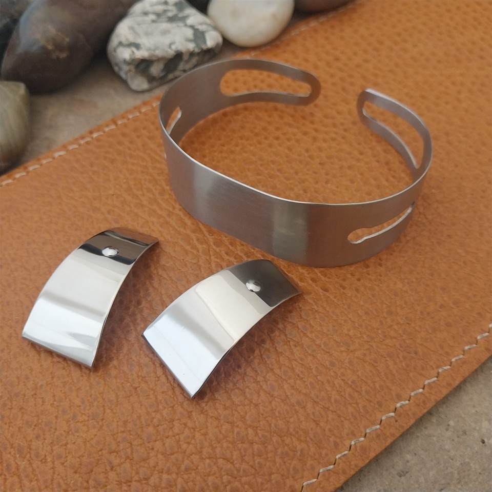 11/16" Vintage Don Juan Stainless Steel Service Model Cuff Medium nos ...