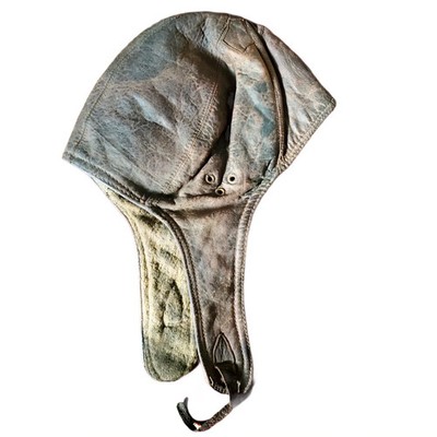 Pre-WWII Vintage Leather Aviator Flying Cap Helmet Small Size Pilot Hat ...