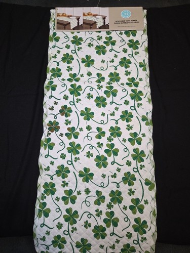 MARTHA STEWART Table Runner St Patrick’s Day Irish Clover 100% Cotton ...
