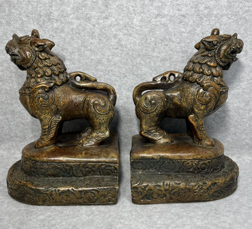 Mid Century Ceramic Foo Dogs Sculptural Bookend Set Jaru of California ...