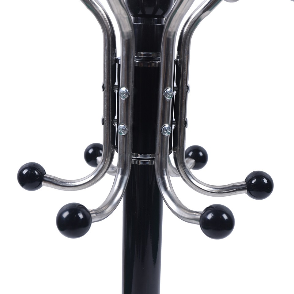 Coat Rack Hat Stand Tree Clothes Hanger Umbrella Holder Metal Organizer ...