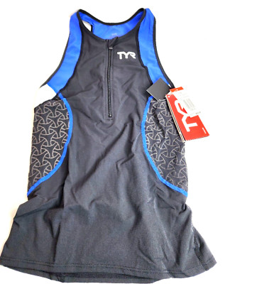 TYR Competitor Triathlon Tank w/Zipper Top, Men's Size XS, Black NEW ...