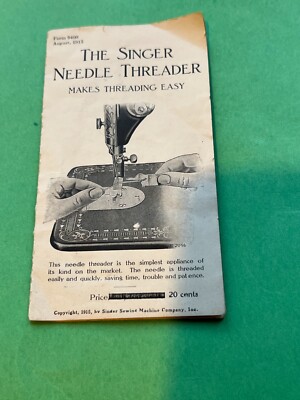 Antique 1915 Singer Needle Threader Booklet Phamplet Form 9040 | eBay