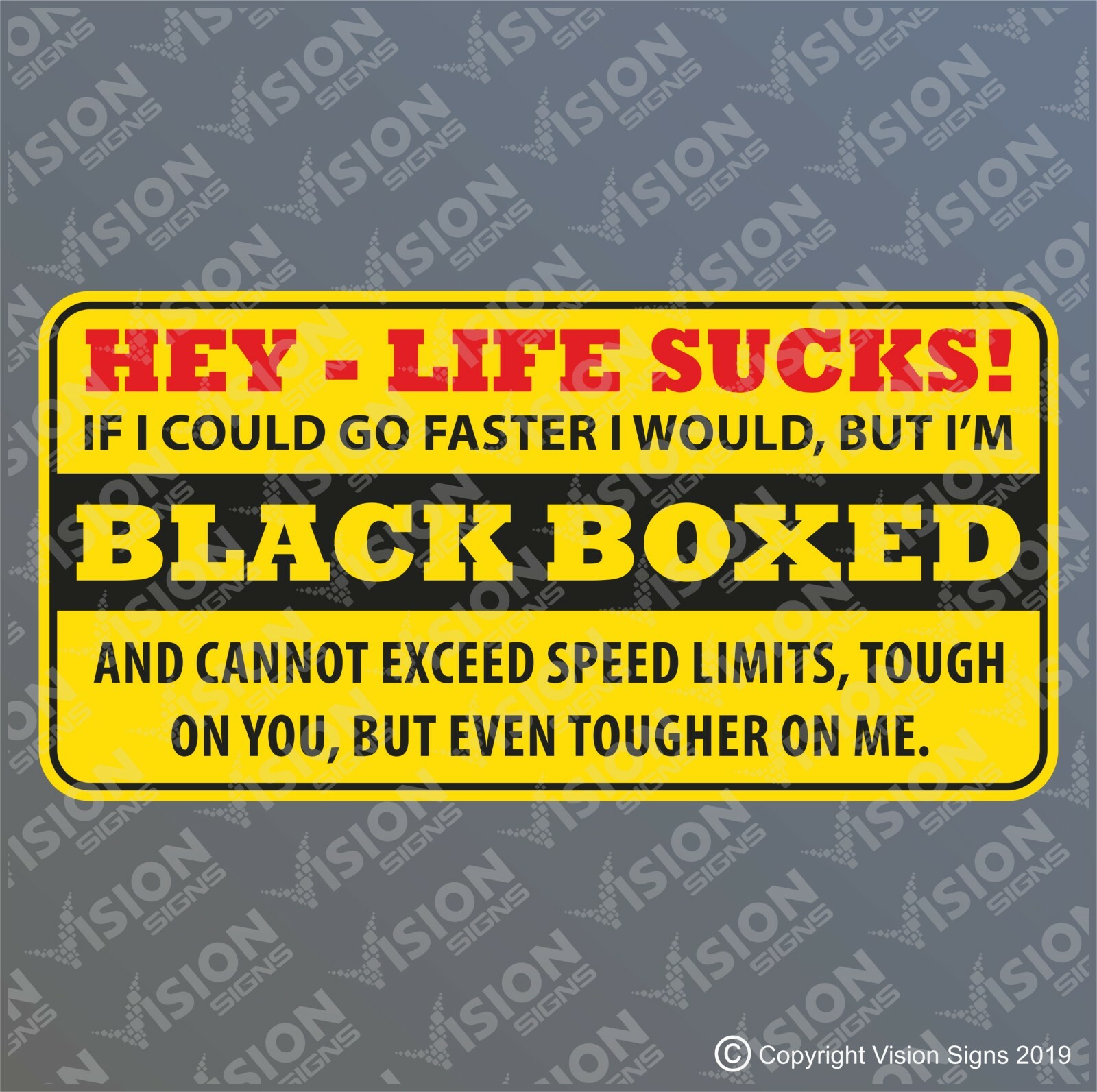 BLACK BOX Monitored Warning Car STICKER SIGN DECAL VINYL Young Drivers ...