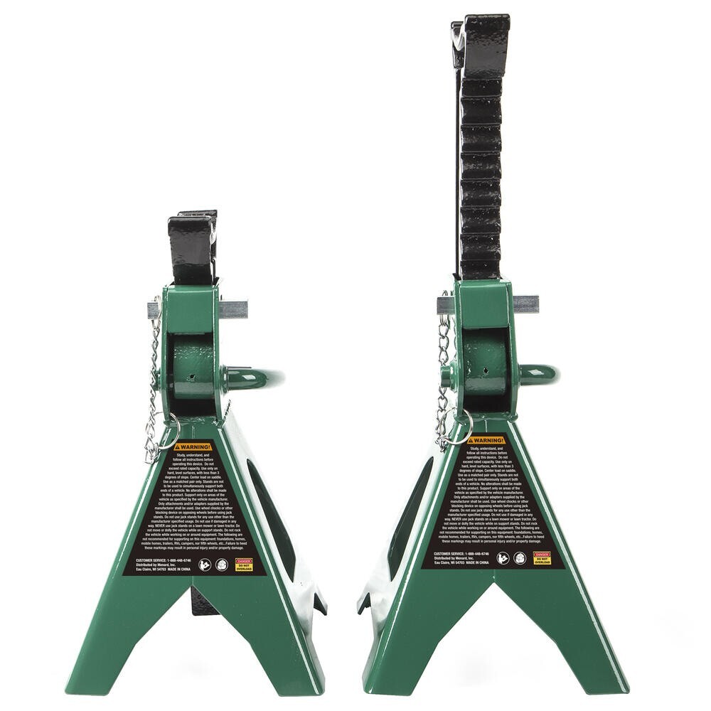 2 Piece Set 3 Ton Double Lock Jack Stands High Grade Steel 6000 lb ...