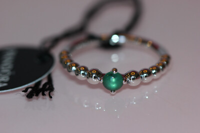 AUTH PANDORA 2020 RAIN FOREST GREEN TOPAZ BEADED RING MAY 198867C05 ...
