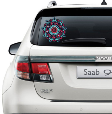 Mandala Car Sticker Car Rear Window Boho Stickers Graphics Flower Color ...