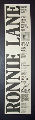 Ronnie Lane Kuschty 1979 Poster Type Ad, Promo Advert (Small Faces) | eBay