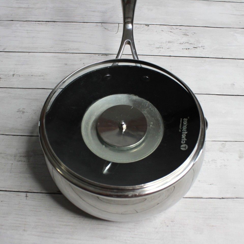 Tupperware Chef Series Non Stick 2.5 Qt Sauce Pan Stainless Steel Glass ...