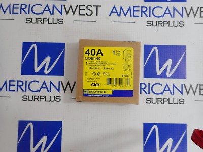 QOB140 SQUARE D 1 Pole 40 amp bolt on 120v Circuit Breaker NEW in Box ...
