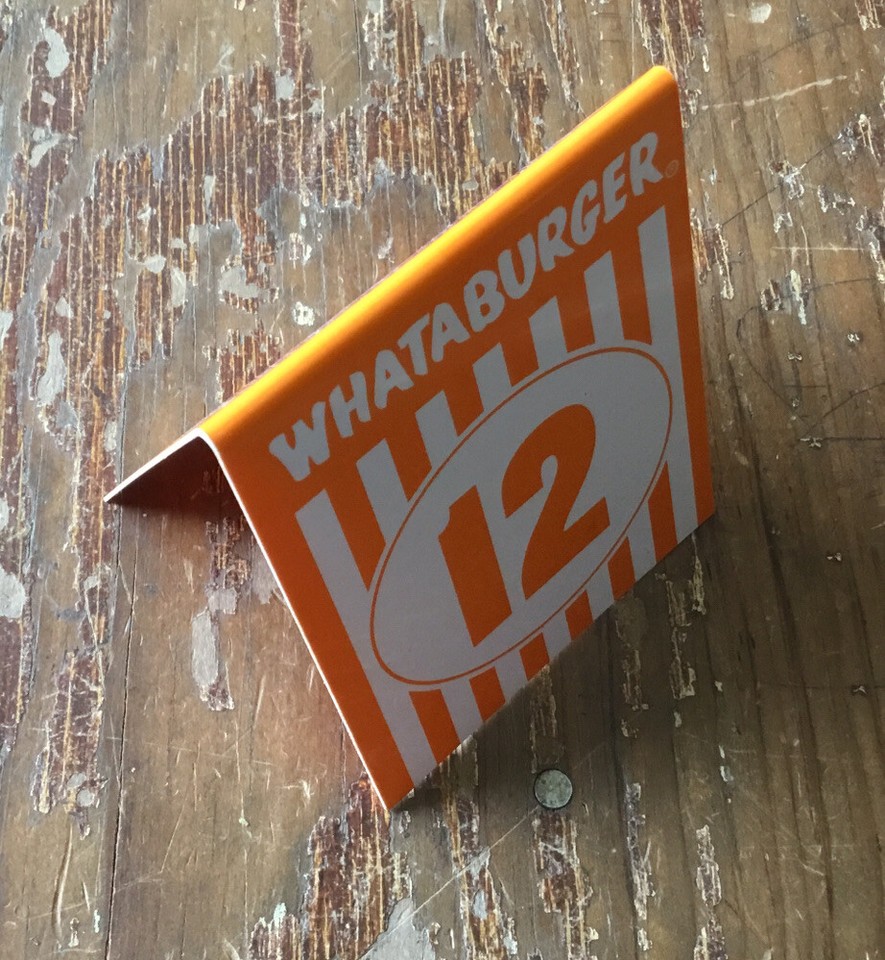 Whataburger Table Tent Number 12 Famous Burgers | eBay