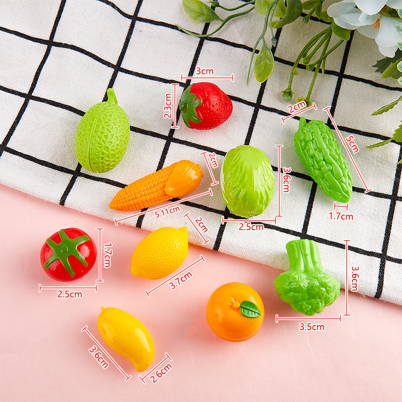 10pcs Mini Simulation Fruit Vegetables Toy Kids Pretend Play Dollhouse ...