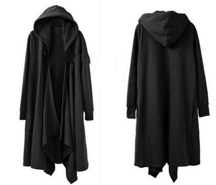 6XL 5XL Mens Hooded Cloak Cape Trench Overcoat Coat Cosplay Loose ...