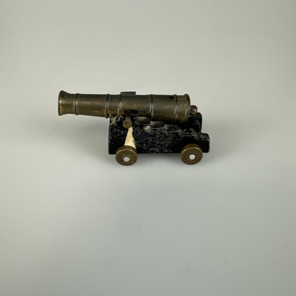 VTG. Miniature Cannon Brass & Cast Iron 3" Toy | eBay