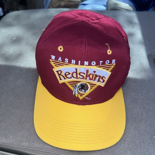 Vintage Washington Redskins Hat Cap Snapback Maroon Yellow 90s Y2K NFL ...