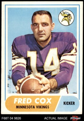 1968 Topps #107 Fred Cox Vikings Pittsburgh 6.5 - EX/MT+ | eBay