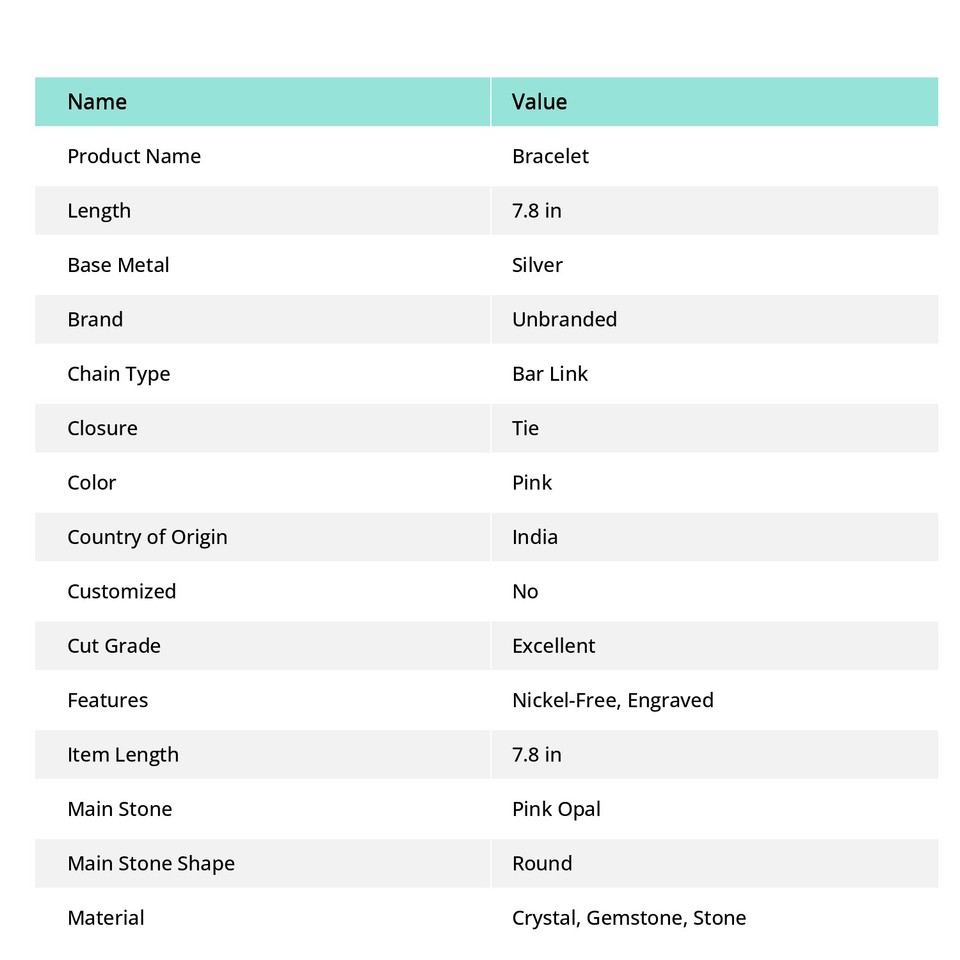 Pink Opal Gemstone Round Ethnic Style Handmade Jewelry Bracelet 6-7" n706 | eBay