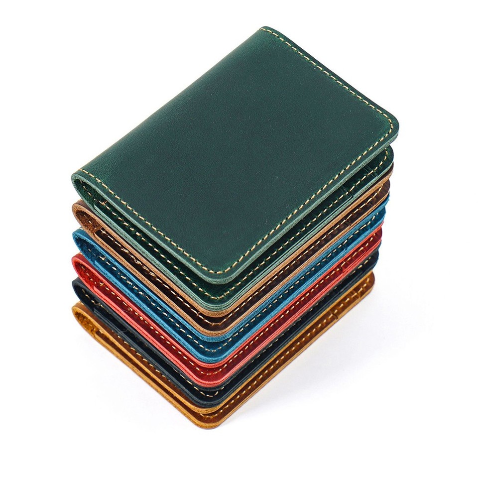 Mens Genuine Leather ID Window Wallet Credit Card Holder Slim Thin ...