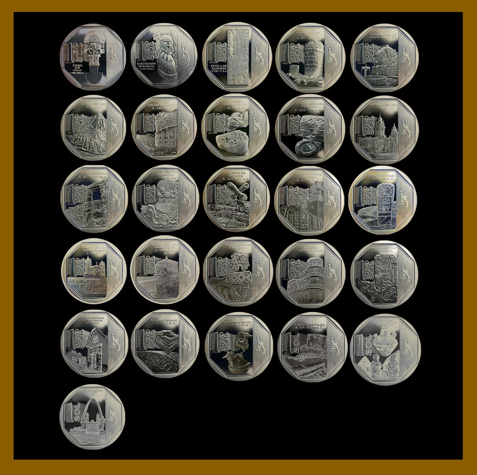 Peru 1 Nuevo Sol (26 Coins Full Set) 2010-2016 Wealth Pride of Peru ...