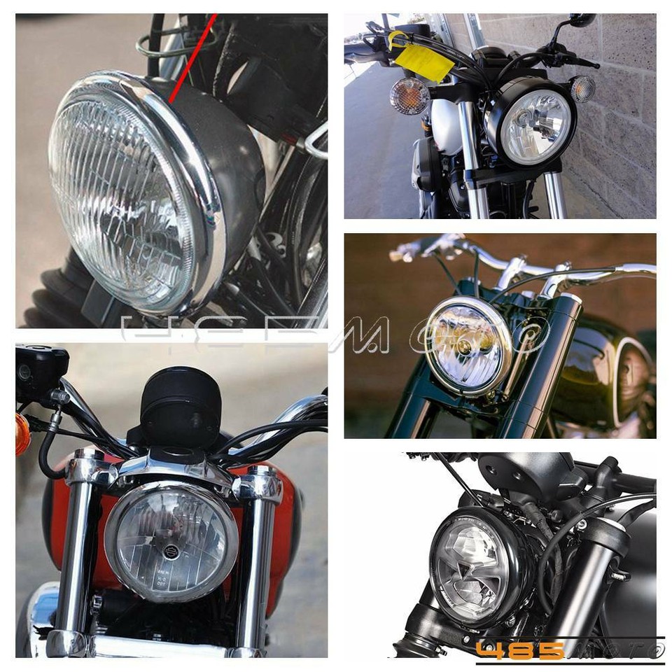 7" Inch Round Motorcycle Universal Headlight Bucket Housing For Harley ...
