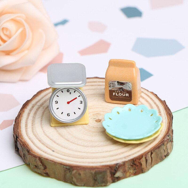 1 Set Mini Doll House Kitchen Toy Model Baking Electronic Bench ScaleS ...
