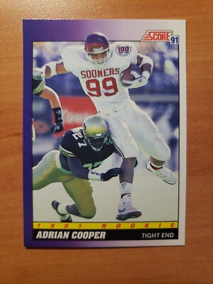 1991 Score #587 Adrian Cooper - Rookie - Pittsburgh Steelers - NFL ...
