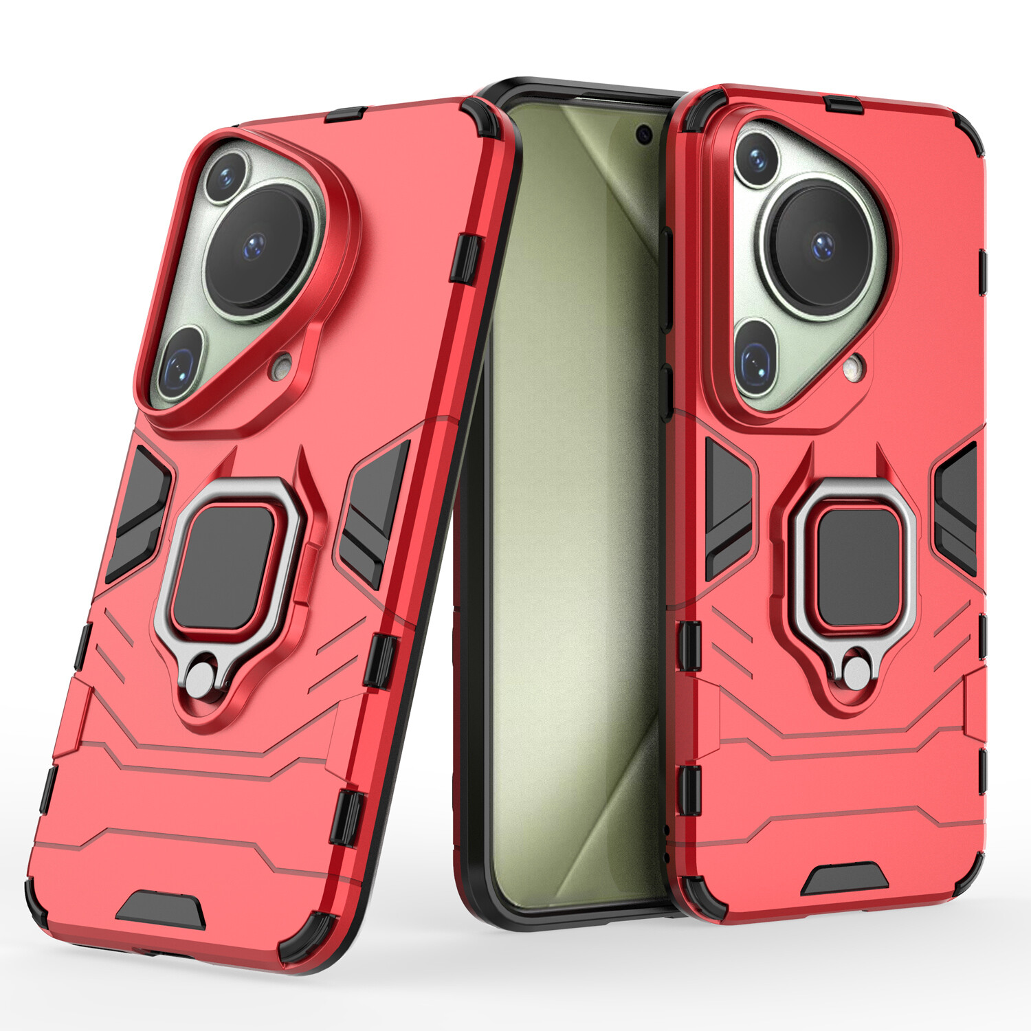 Pour Huawei Pure P70 Ultra, support bague d'armure hybride étui ...