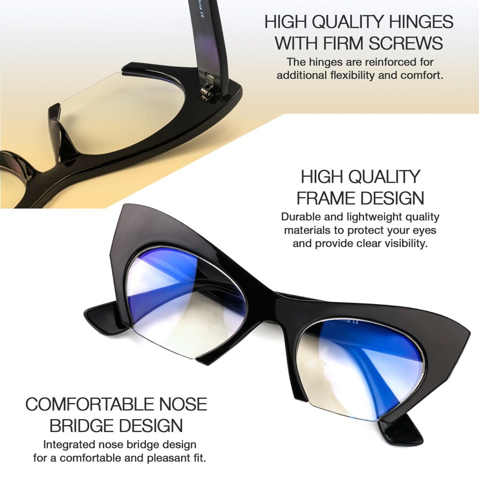 Eyeglasses Cat Eye Demi "Rasoir" Glasses razor cut off lens Shadz GAFAS ...