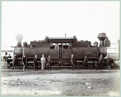 Unidentified Mexican Railroad Double-Headed Steam Locomotive Engine ...