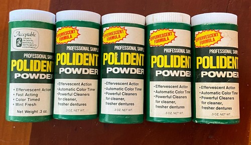 POLIDENT Denture POWDER 3 oz SAMPLE Tubes LOT OF 5 Vintage | eBay