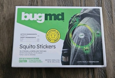 BugMD SQUITO STICKERS Pack of 78 CITRONELLA REPELLENT PATCHES SEALED 07 ...