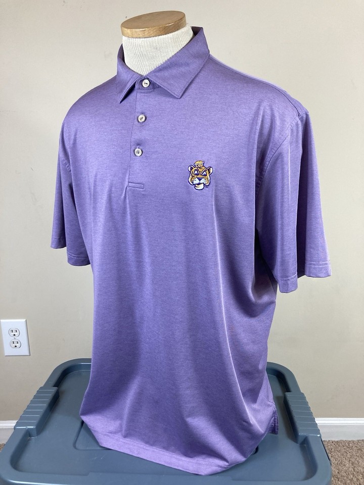 Peter Millar LSU Tigers Summer Comfort Graphic Logo Polo Shirt Men’s ...