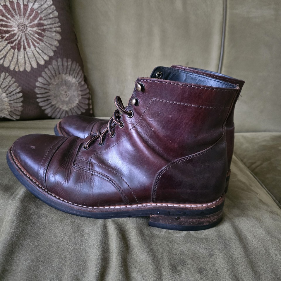 Thursday Boot Co Everyday Size 10 Brown Leather Cap Toe Lace Up Boots ...