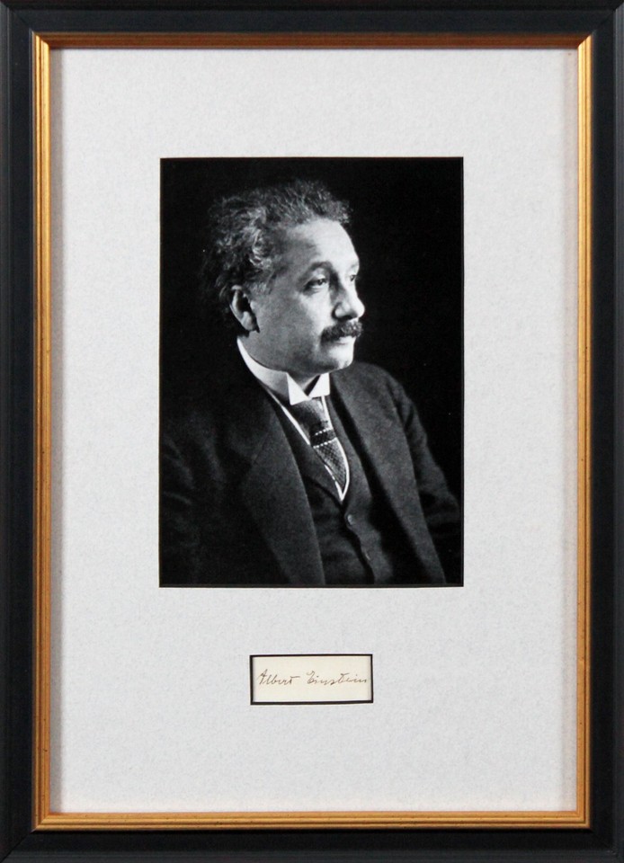 Albert Einstein Signed Autographed Display Beckett LOA Rare FULL NAME Autograph | eBay