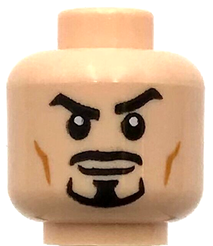 Lego New Light Nougat Minifigure Head Dual Sided Black Eyebrows and ...