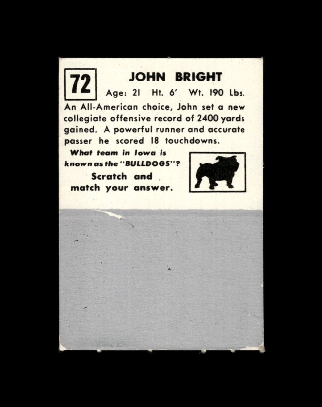 1951 Topps Magic Set-Break # 72 Johnny Bright RC EX-EXMINT *GMCARDS* | eBay