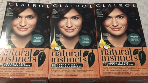 3 Boxes Clairol Natural Instincts Hair Color Dye # 2RV Former 38 ...