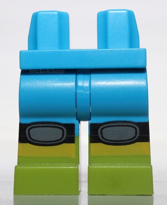 Lego Dark Azure Hips Legs Lime Boots Black Dark Bluish Gray Knee Pads ...