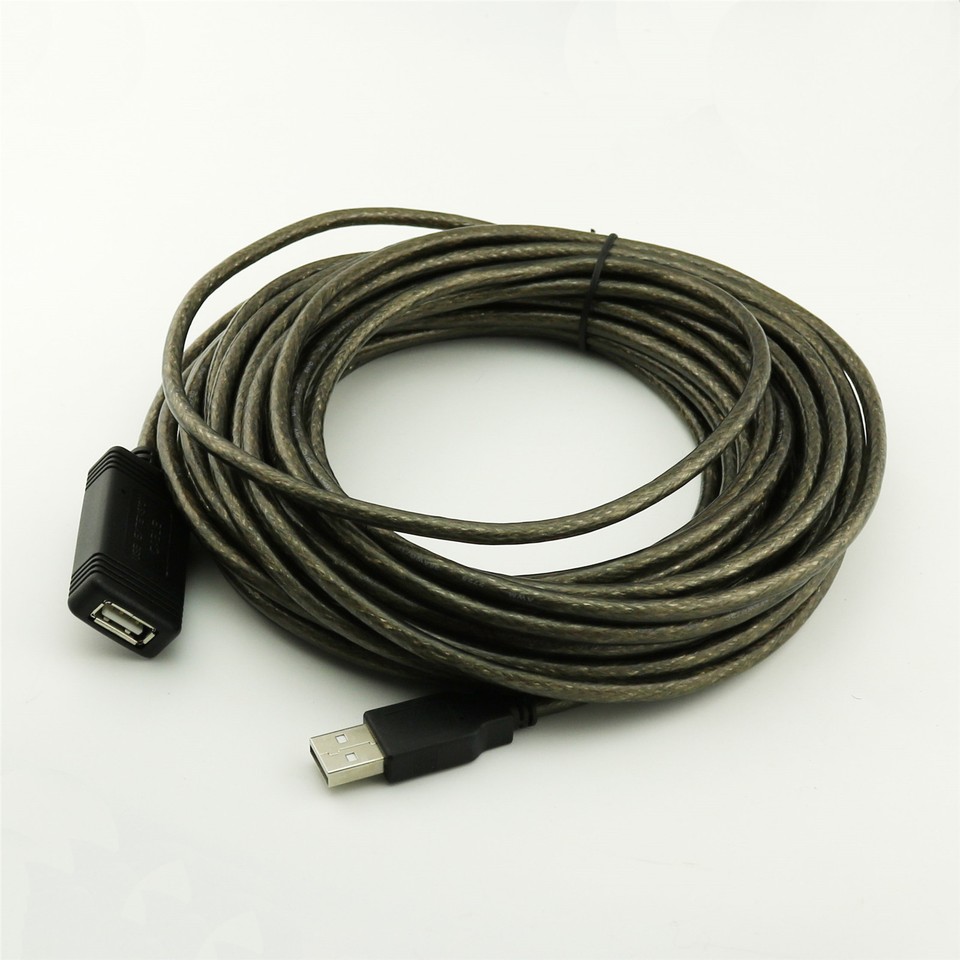 33FT 10M Active USB 2.0 Male to Female Repeater Extension Adapter Cable ...