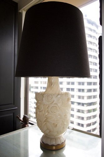 2 Vintage Italian Alabaster Table Lamps | Carved Roses | 28" | | eBay