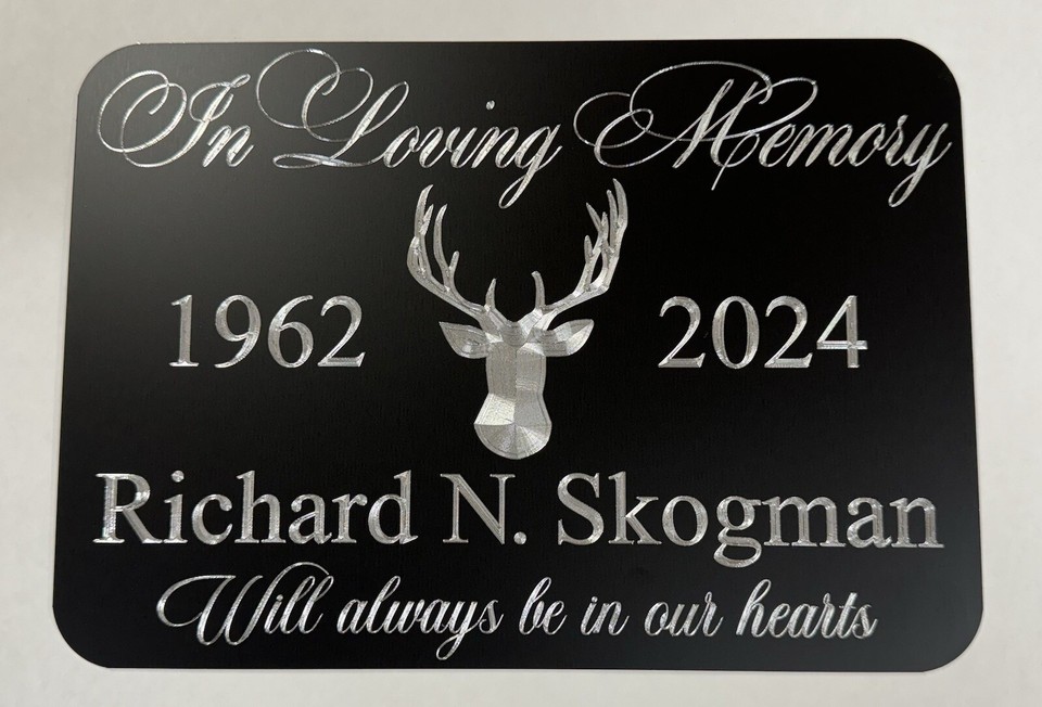 Memorial Grave Marker Sign Custom Diamond Etched Engraved on Aluminum ...