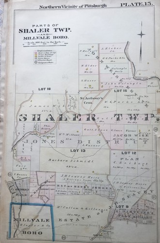 1906 NORTH PITTSBURGH MILLVALE BORO SHALER TOWNSHIP PENNSYLVANIA ATLAS ...