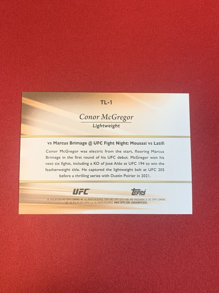 2024 Topps UFC Gold Label Conor Mcgregor Time Lapse /99 | eBay